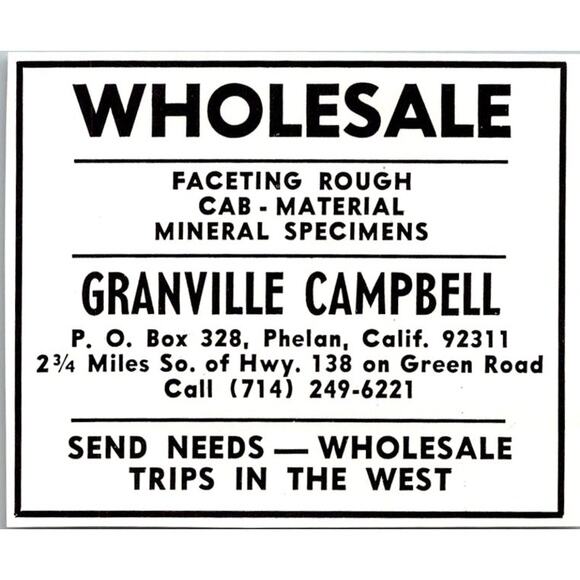None and/or Unknown | Other | Granville Campbell Faceting Rough ...